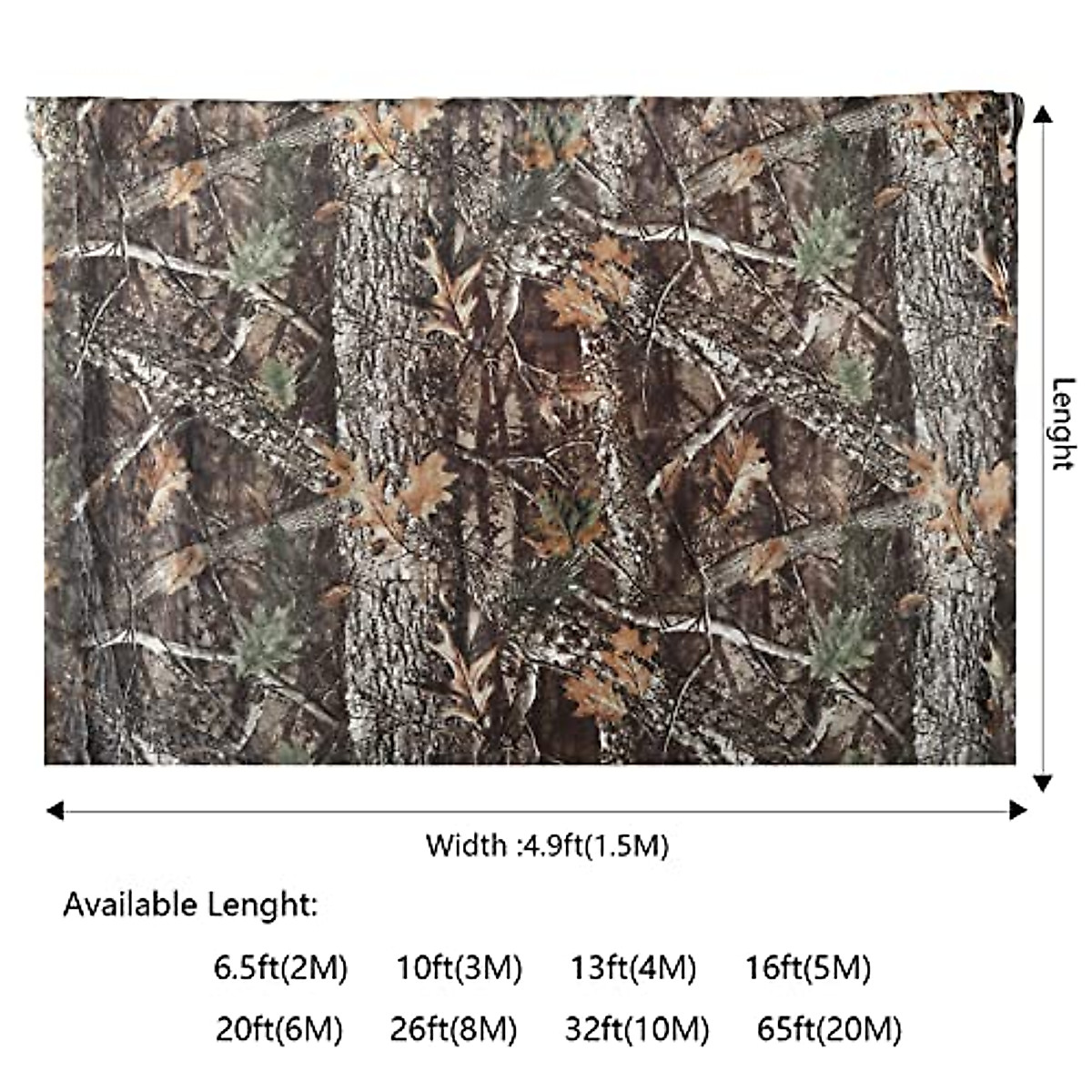 GHILEO Camo Burlap, Mesh Fabric Material Camouflage Netting for Hunting Ground Blinds Photography Ground Cover