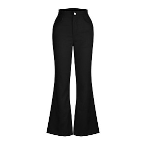 Dreamlascar Womens Corduroy Pants Skinny Casual Work Pants Bootcut Yoga Sport Slim Fit Stacked Leggings Pants with Pockets