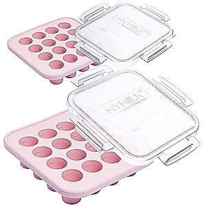 Souper Cubes MyMilk Baby Food Freezer Tray With Lid - 1/2 Oz Silicone Breast Milk Freezer Tray - Perfect Storage Container for Baby Food, Purees, and Breast Milk - Pink