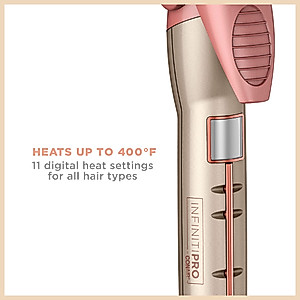 INFINITIPRO BY CONAIR Frizz Free 1-inch Titanium Ceramic Curling Iron, 1-inch barrel produces classic curls – for use on short, medium, and long hair