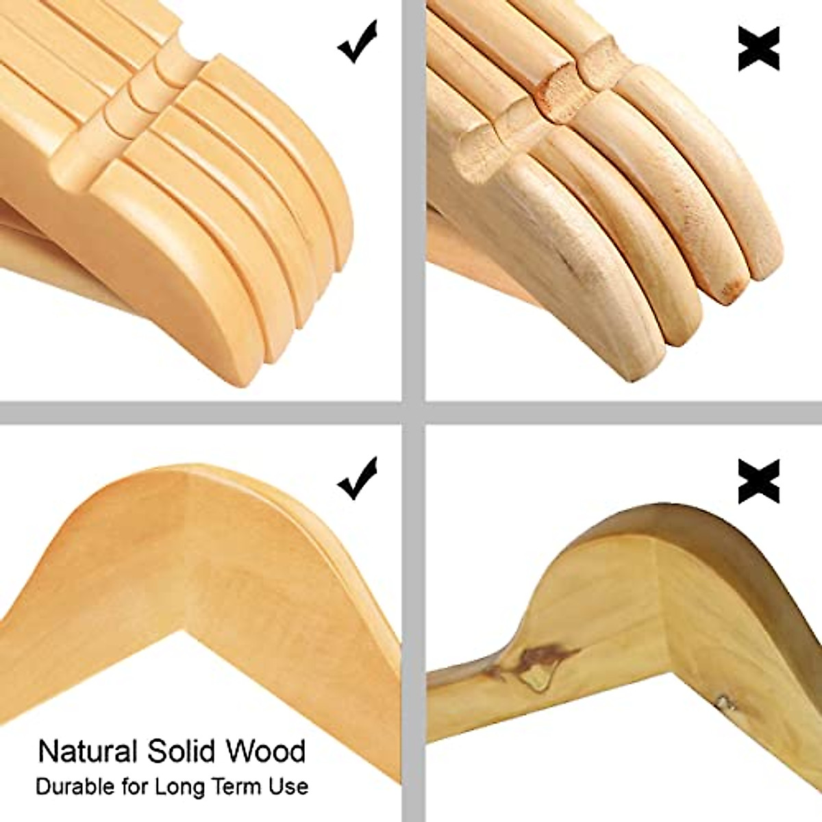 Niza Wooden Hangers 20 Pack Wood Coat Hangers for Closet Premium Quality Heavy-Duty Hangers Wood Hangers for Coat Suit Hangers Clothes Hanger with 360° Rotation Hook