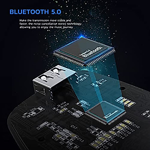 Nulaxy Bluetooth FM Transmitter, Wireless Radio Adapter Hands-Free Car Kit with 1.8 Inch Display, QC 3.0 & 5V/2.4A, USB Drive & SD Card Aux in & Out