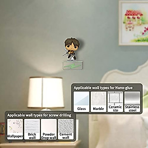 YODAR 10 Pack Small Clear Acrylic Floating Shelves for Funko Pop Figures, Wall Mounted Mini Hanging Display Shelf for Storage & Decor, Adhesive Invisible Ledge Organizer，Shining at Night