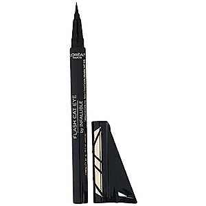 L'Oreal Paris Makeup Infallible Flash Cat Eye Waterproof Liquid Eyeliner, Black, 0.44 oz.