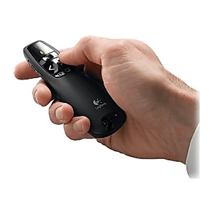 Logitech Wireless Presenter R400, Wireless Presentation Remote Clicker with 50 ft Red Laser Pointer 910-001356