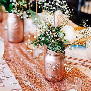 Engagement Bridal-Shower Decorations Ring Confetti - 300pcs Pink White Rose Gold Confetti Glitter Sprinkles Paper Wedding Bachelorette Decorations Proposal Valentines Day Party Table Decor Panduola