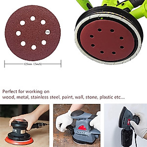 New Bundle: 3 Pack 2 Inch Quick Change Adapter + 100Pcs 5 Inch 8 Hole Orbital Sander Sandpaper
