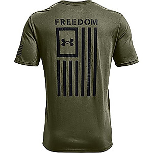 Under Armour Men's Standard New Freedom Flag T-Shirt, Marine OD Green (391)/Desert Sand, X-Large Tall
