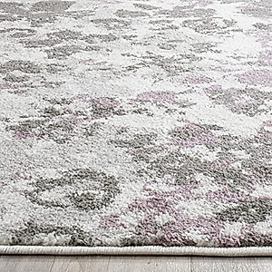SAFAVIEH Adirondack Collection 8' x 10' Light Grey / Purple ADR115M Floral Non-Shedding Living Room Bedroom Dining Home Office Area Rug