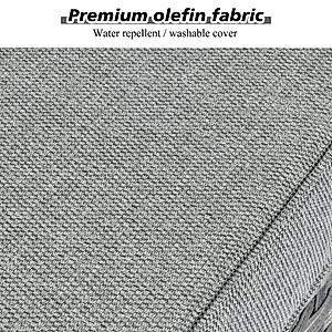 HOOOWOOO Outdoor Patio Sectional Furniture Sofa Set with Propane Fire Pit Table,13 Piece Large Modern Wicker Couch with Widened Armrest,Modular L Shaped Conversation Seating Set(Grey Strip)