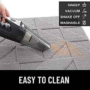 OLANLY Door Mats Indoor, Non-Slip, Absorbent, Dirt Resist, Entrance Washable Mat, Low-Profile Inside Entry Doormat for Entryway (32x20 inches, Grey)