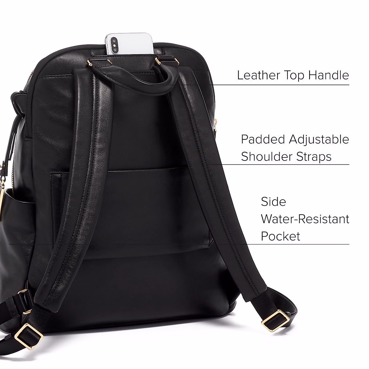 TUMI Voyageur Ruby Leather Backpack Black One Size