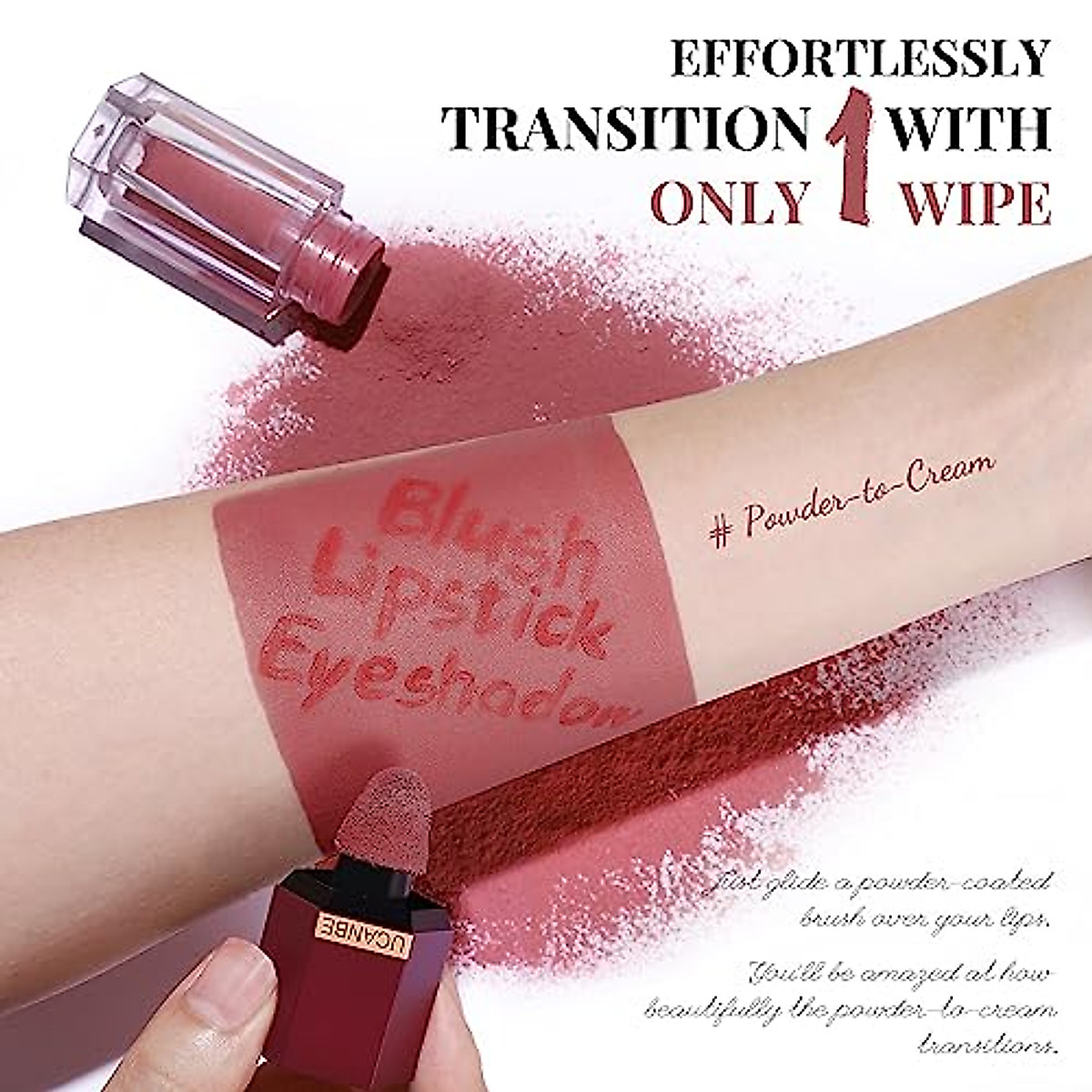 UCANBE 3 Pcs Powder-to-Cream Lip Color Matte Lipstick Set, Highly Pigmented Velvet Smooth Face Makeup Powder for Lip, Eye & Cheek, Non-sticky Long Lasting Makeup Lip Sticks Kit #1