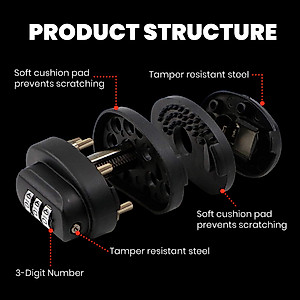 INNOVATEX Gun Trigger Lock Set Heavy-Duty 3 Digit Combination Lock for Handguns, Rifles, Pistols, Shotguns, and Firearms, Home and Travel Gun Safety Accessories, Solid Steel, 3-Pack