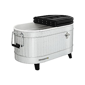 80 Quart Portable Cooler in Galvanized Steel