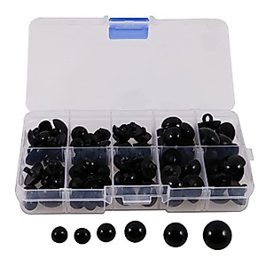 EXCEART Plastic Black Safety Eyes Half Ball Mushroom Buttons Sewing Buttons Eyes Craft 100 Pcs