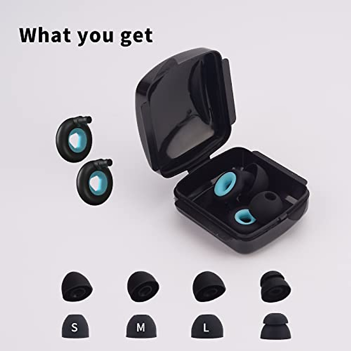 Vodolo Noise Cancelling Ear Plugs for Sleep - EarPlugs for Sleeping and Concentration - 2 Pair Reusable Silicone Flexible Earplug for Noise Reduction, Earplug for Side Sleepers Noise Sensitive Person