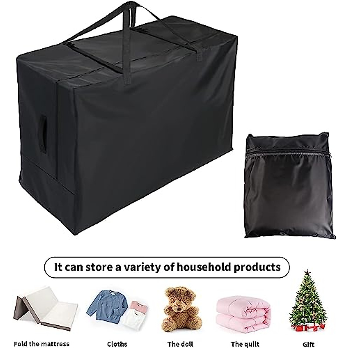 Joymo Folding Mattress Storage Bag for 6" Queen, Waterproof Foldable Mattress Cover for Moving, Heavy Duty Dustproof Floor Mattress Carry Case (28"x61"x18")