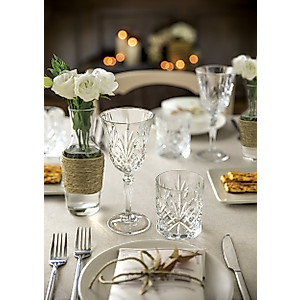 Lorenzo RCR Crystal Collection Water Glass Set Lorren Home Trends-Melodia, 6 Count (Pack of 1), Red Wine Goblet,7.5 fluid ounce