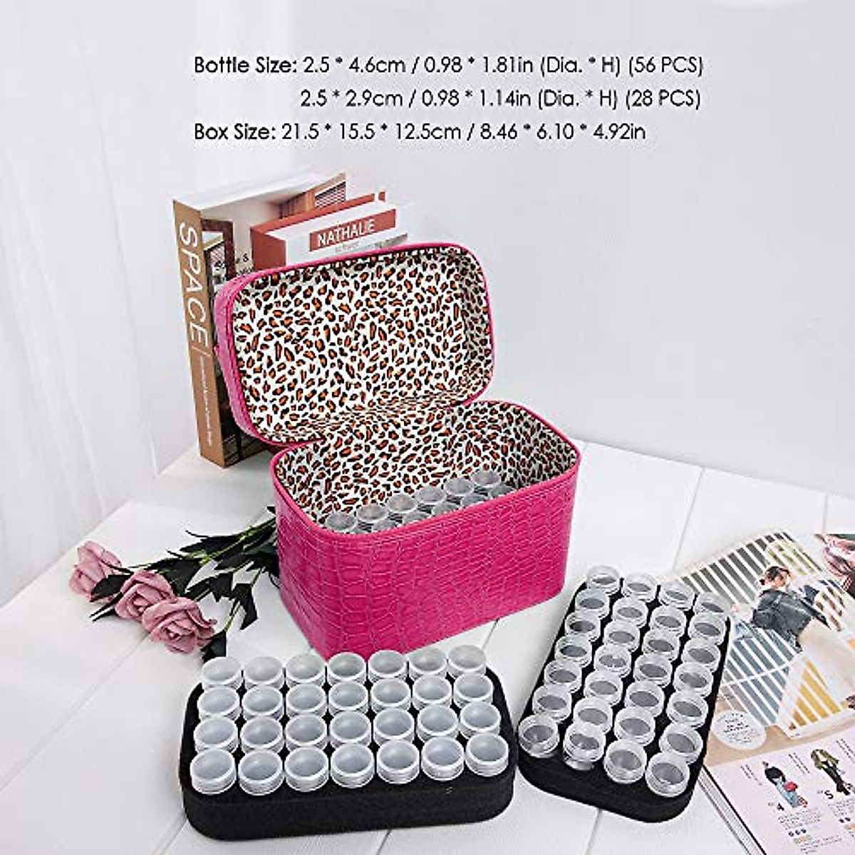 84 Slots Diamond Storage Box Diamond Embroidery Rhinestones Painting Accessory Jewelry Beads Organizer Carry Case Zipper Design