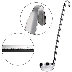 meekoo 3 Pieces Stainless Steel Ladle Soup Handle Ladle with Pouring Rim for Kitchen Cooking Soup Sauce (1 oz)