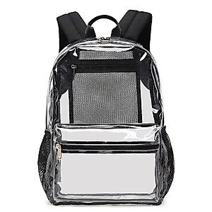 Abshoo Heavy Duty Clear Backpack stadium approved Transparent Clear Backpack for School (Grey)