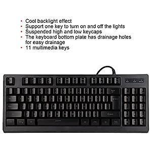 Vbestlife Mechanical Gaming Keyboard, Wired RGB Backlight 89 Keys Compact PC Keyboard Translucent Characters Keycaps Waterproof USB Gaming Keyboard for PC Gamer