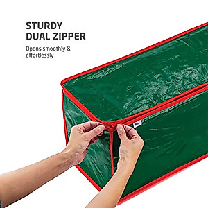 Christmas Carrying Wrapping Paper Storage Bag, Gift wrap Storage - Fits 14-20 Standard Rolls Upto 40"- Rectangular Prism Slim Design for Underbed Wrapping Paper Storage Container or Closet Storage