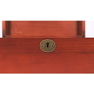Wood Treasure, Keepsake, Memory Box - Large, 11x8.5x5in - Acacia Hardwood Keepsake and Personal Storage Box with Hinged Locking Lid.