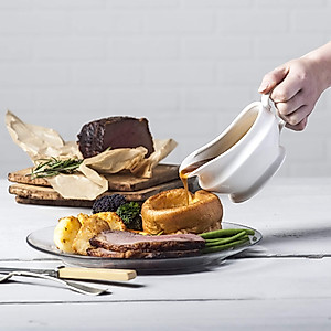 WM Bartleet & Sons 1750 T194 Wm Bartleet & Sons Traditional Porcelain Gravy and Sauce Boat 240ml, White