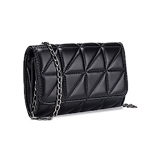 Ginsyuli Small Women Leather Crossbody Bag for Iphone Clutch Purse Black Designer Shoulder Bag black crossbody purse (BLACK 2)