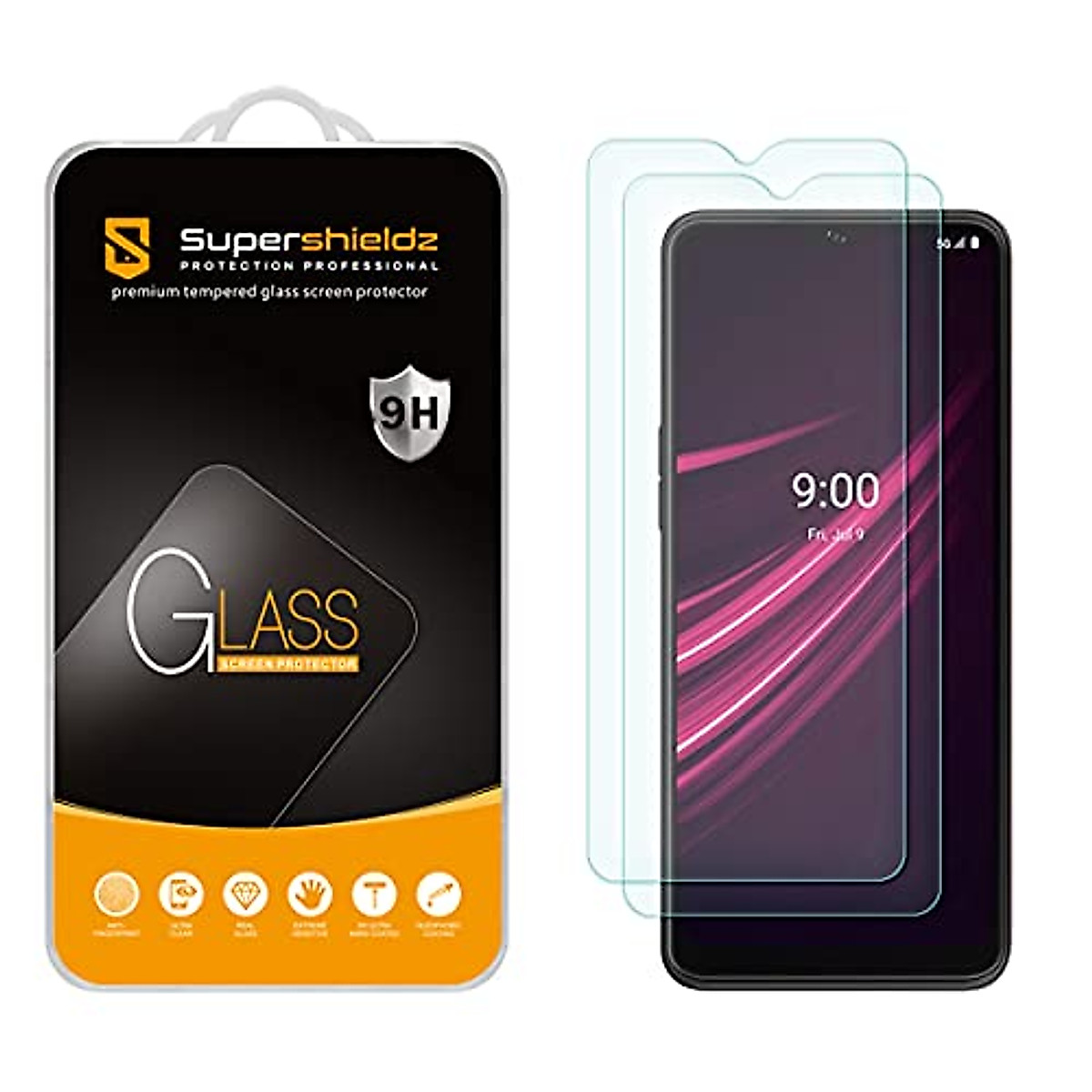 (2 Pack) Supershieldz Designed for T-Mobile Revvl V+ 5G / Revvl V Plus 5G Tempered Glass Screen Protector, Anti Scratch, Bubble Free