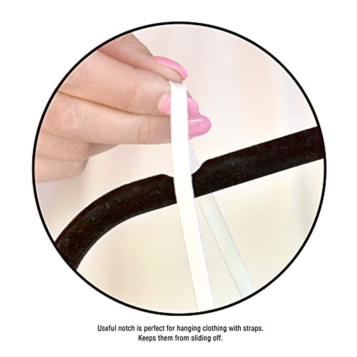 Closet Accessories, Black velvet hangers, ultra slim space saving, notches, tie bar, swivel hook, 30 pack, with bonus 20 matching velvet finger clips