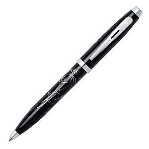 Sheaffer Silk Screened Bamboo Design Ballpoint Pen - Black (9297-2)