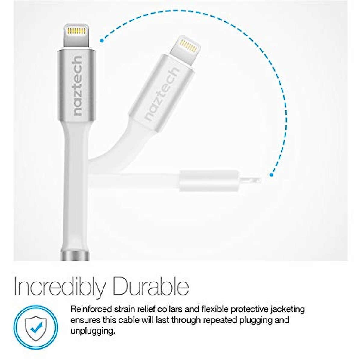 Naztech [MFi Certified] Lightning to 3.5mm Audio Adapter, for Plug & Play Convenience, Connect Your Headphone, Speakers, Car Stereo's to Your iPhone [White] 14647