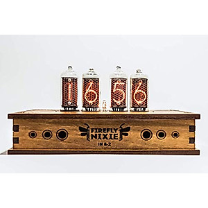 Handmade Nixie Tube Clock IN-8-2 - Made in Ukraine - Vintage Retro Table Clock - Wooden Desk Nixie Tube Clock