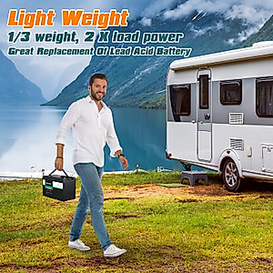 OGRPHY 4 Pack 12V 100Ah LiFePO4 Battery, 1280Wh Grade A Cells Lithium Battery with 100A BMS, 5000+ Deep Cycles Battery for RV, Trolling Motor, Solar, Golf Cart, Marine and Off Grid Applications