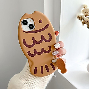 VOIV Phone Case Compatible with iPhone 14 Pro Max 6.7 inch Cute Kawaii Taiyaki Shockproof Protective Cover Ultra Slim Brown