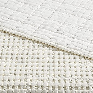 Levtex Home - Mills Waffle - Throw - Cream Cotton Waffle - Throw Size 50 x 60in.