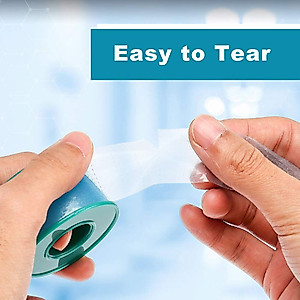 LotFancy Medical Silicone Tape, 2Rolls 1”×5.5 Yds, Waterproof Adhesive Surgical Tape, Soft Skin Tape for Surgery First Aid, Wound, Bandage and Sensitive Skin