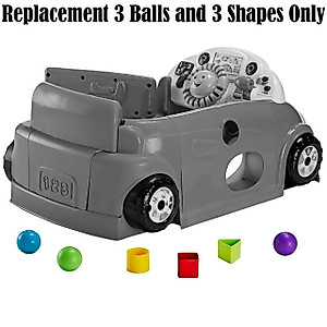 Replacement Parts for Fisher-Price Laugh and Learn Smart Stages Crawl Around Car - DJD09~3 Balls and 3 Shapes ~ Also Works with Models CJM93 and Y7749
