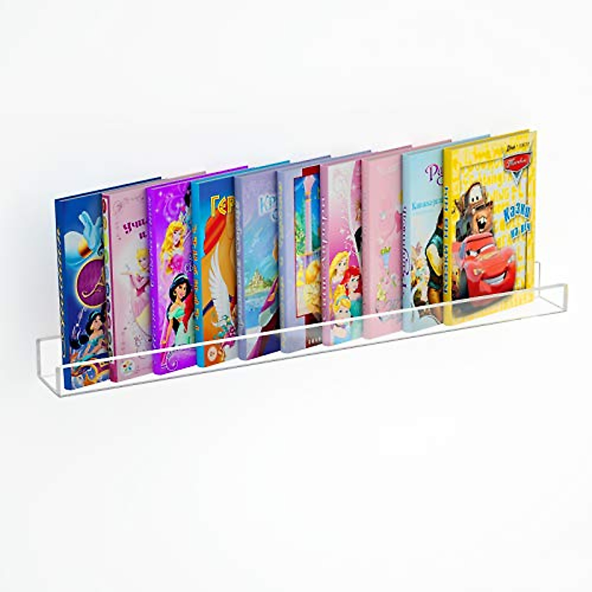 NIUBEE Kids Acrylic Floating Bookshelf 36 Inch,Clear Invisible Wall Bookshelves Ledge Book Shelf,50% Thicker with Free Screwdriver