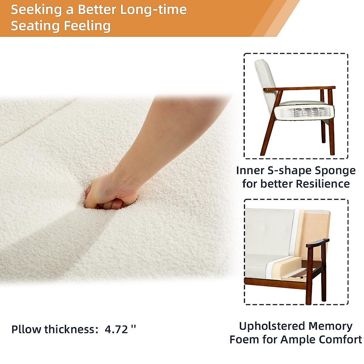 AODAILIHB Small Sofa Couch for Small Spaces, Mid Century Modern Couch Beige Loveseat Sofa for Living Room Teddy Fleece Love Seats with Solid Wood Arms 2 Seat Couches for Bedrooms Office (Beige)