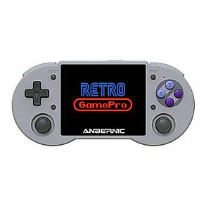 RG353P Handheld Game Console Built-in 64gb Game Card, 3.5 Inches Screen Portable Retro Game Console Support WiFi & Bluetooth, Android/Linux Dual System Open Source Game Machine U.S. Seller! (Gray)