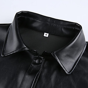 GXFGZZRS Womens Faux Leather Jacket Casual Cropped Motorcycle Coat Snap Front PU Moto Biker Outwear