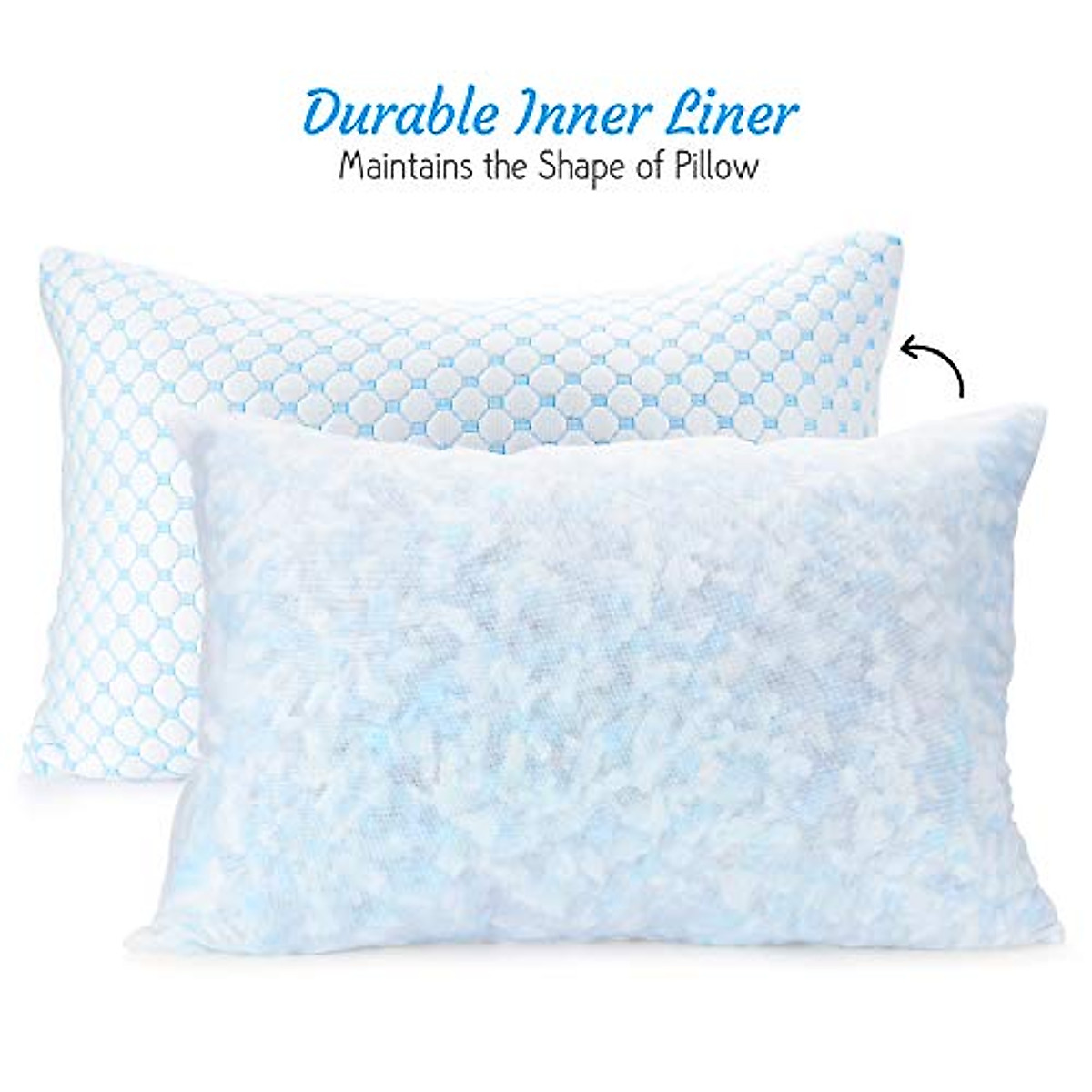 Nestl Cooling Toddler Pillow - Shredded Memory Foam Pillows for Kids, Gel Infused Cooling Pillow, Adjustable Toddler Pillows for Sleeping, Breathable Kids Pillows for Sleeping, 13x18 Inch Kids Pillow