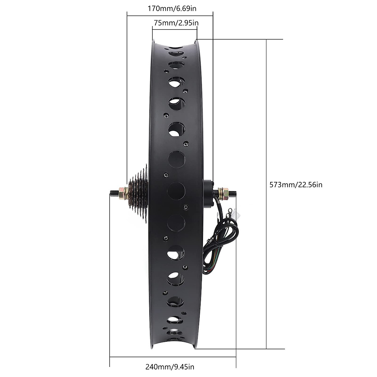 26" 48V 1500W Electric Fat Bike Conversion Kit Rear Wheel E-Bike Motor Conversion Kit with LCD Display for Fat Tire Bike Frame Ebike Wheel Kit Cycling Brushless Gearless Hub Motor Kit