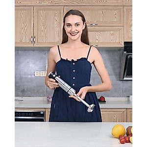 Amateys Immersion Blender Handheld,700W Hand Mixer Infinitely Variable Speeds,Multi-function Stainless Steel Stick Electric Kitchen Smoothie Blender with Detachable Whisk, Milk Frother,for Soup Puree