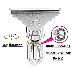 Sensory Swing Hanger 360° Rotatable Swivel Hook Ceiling Mount Hanging Kit Hardwares With Bolts for Indoor Outdoor Porch Hammock Chair Aerial Yoga Therapy Swing (Antirust, 1000lb Weight Capacity)