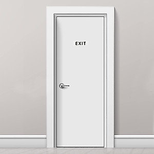 PATIKIL Self Adhesive Exit Sign, Acrylic 6"x2" Waterproof Door Sticker Wall Mounting Sign for Office Business Hotel, White